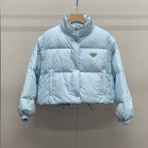 Prada | Jackets & Coats | Prada Light Blue Puffer Jacket | Poshmark
